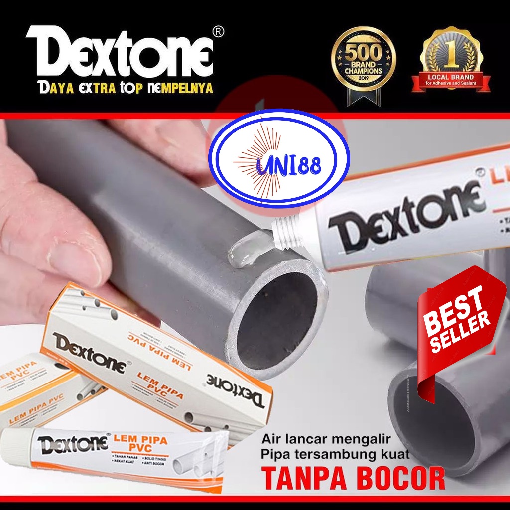 Jual Lem Pipa PVC Dextone 40 grm Bisa Digunakan Dalam Air Tube 40 Gram ...