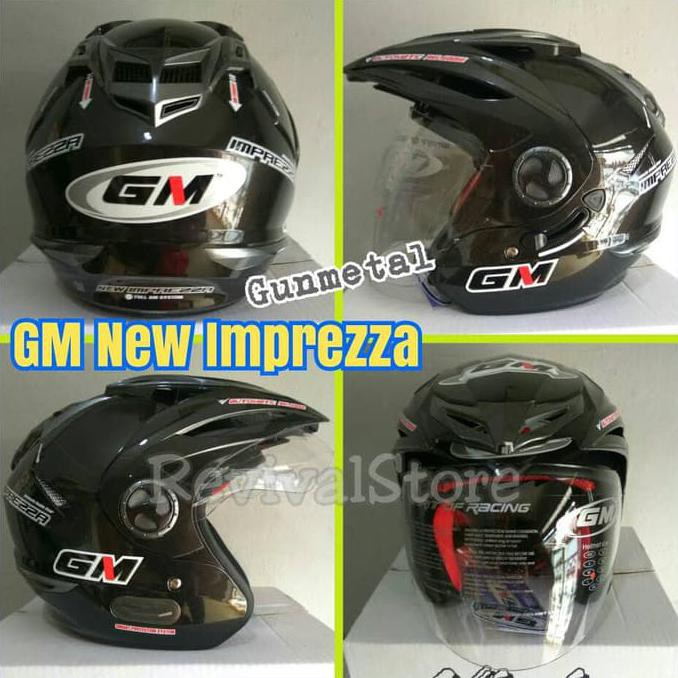 Jual Helm GM new Imprezza / half face / helm murah - revivl | Shopee Indonesia