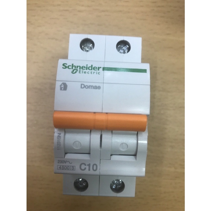 Jual MCB Schneider Domae 2 Phase 2P 10A 10 A Tombol Orange | Shopee ...