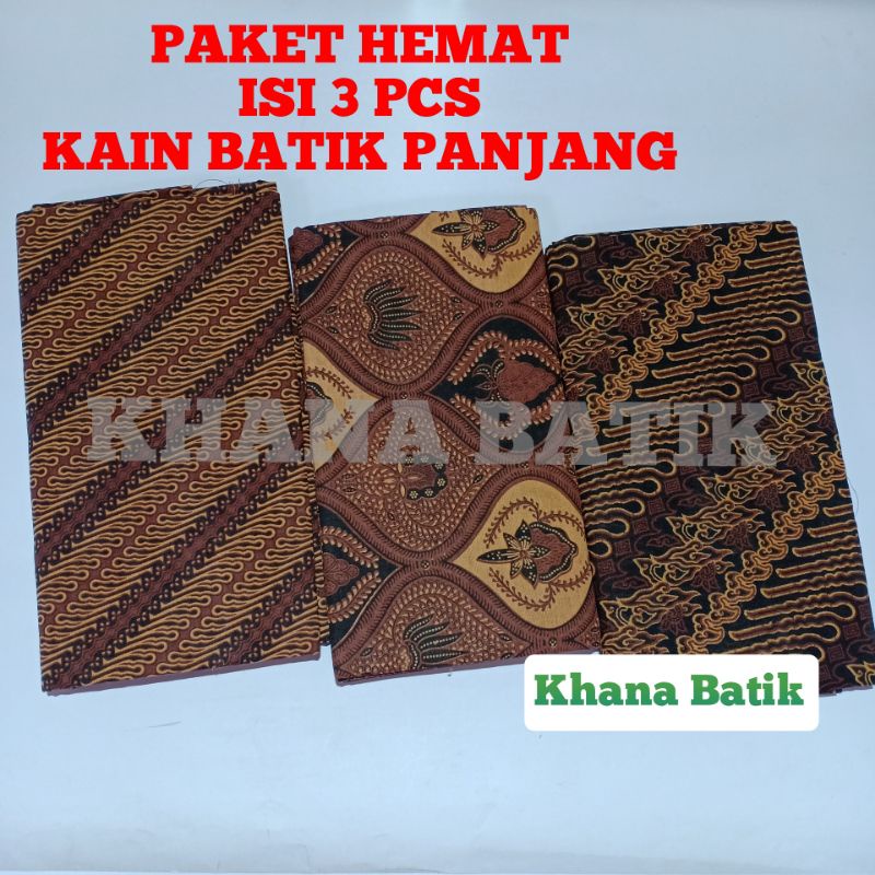 Jual KAIN BATIK PANJANG ISI 3 PCS / KAIN GENESAN / KAIN SOGAN / KAIN ...