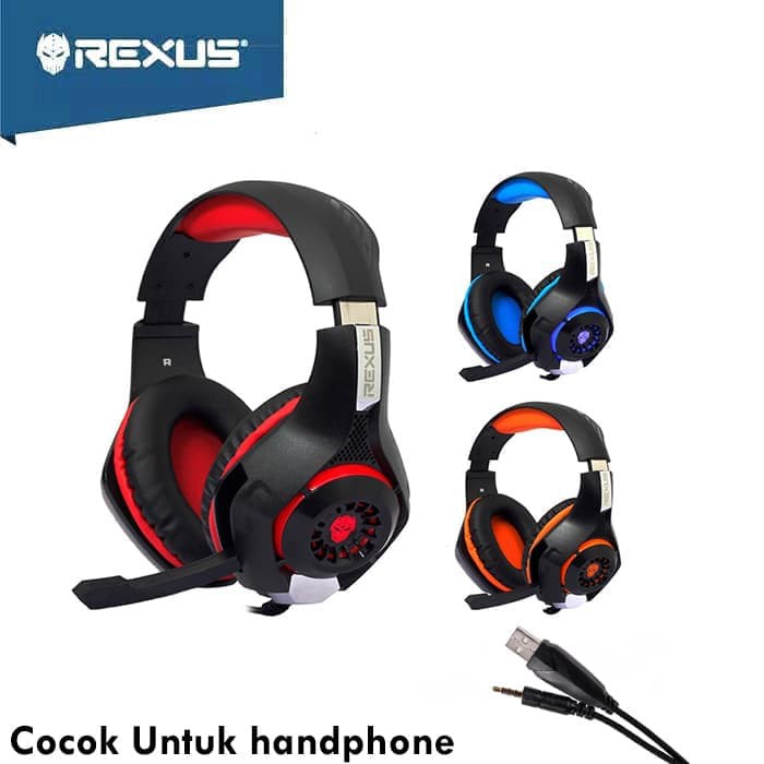Jual Rexus F55 Headset Gaming Vonix with Mic LED F-55 - Biru | Shopee ...