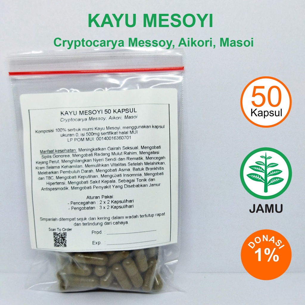 Jual KAYU MESOYI Kapsul Herbal Radang Mulut Rahim Libido Sifilis Asma ...