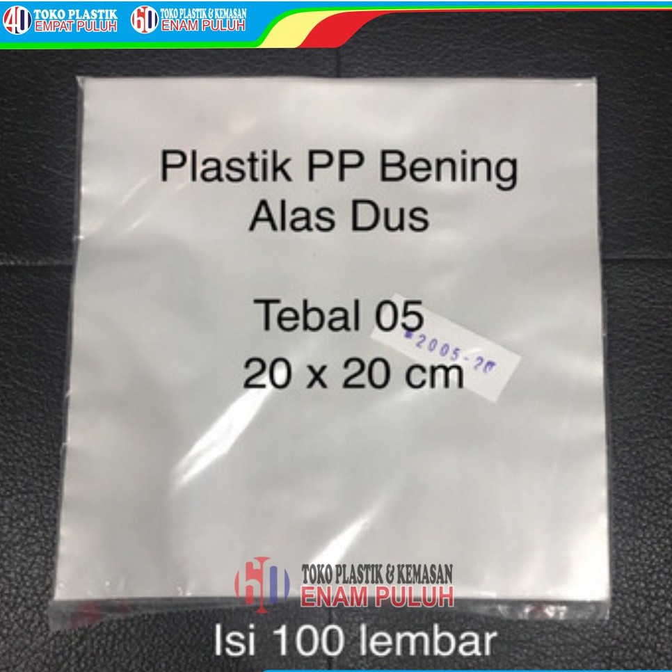 Jual Plastik bening alas dus dos tutup dus 20x20 tebal 03 pp bening 100 ...
