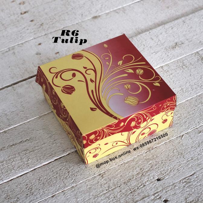 Jual cusss order] 50pcs Dus Roti Kotak Kue Cantik R6 TULIP Maron Kotak 15x15 Box Jajan | Shopee ...