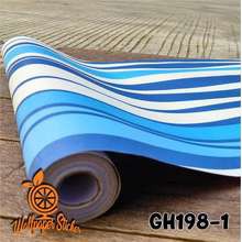 Jual GH198 Wallpaper Wall Stiker Dinding Motif Salur Garis Biru Cream Ukuran 10m x 45cm | Shopee ...