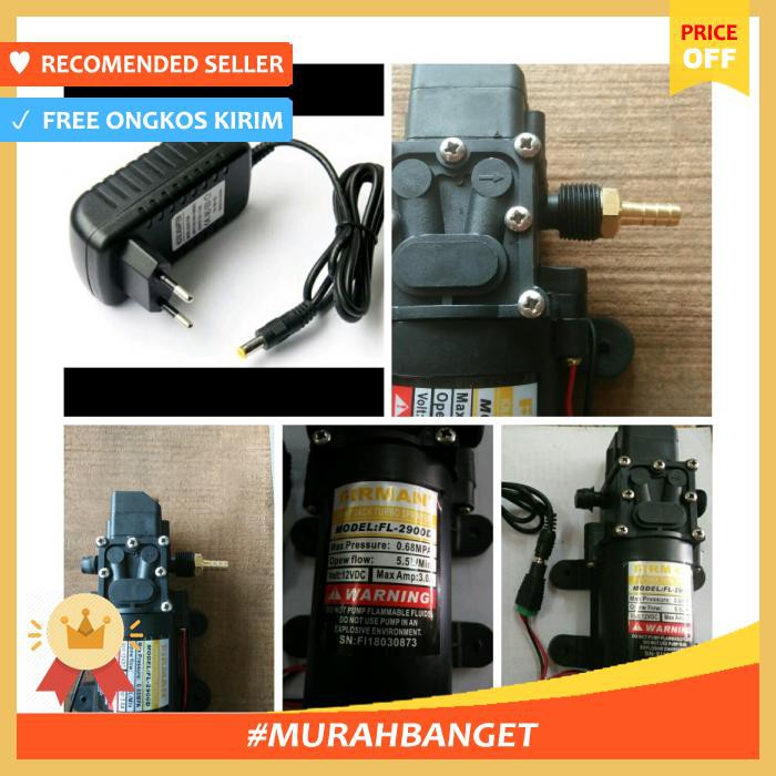 Jual Pompa Dc 12 Volt. Dengan Adaptor Dan Nepel Selang | Shopee Indonesia