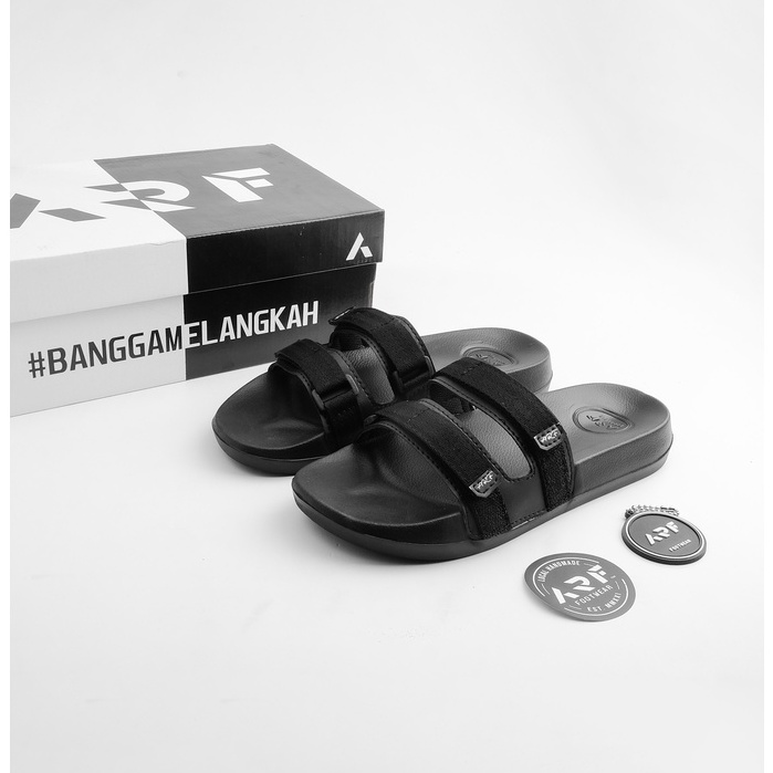 Jual ARF Zico Black Sandal Pria Casual Original Sendal Slide Selop Slop ...