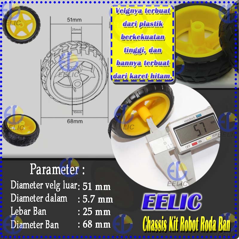 Jual EELIC ROA-P68MM Roda ban smart car robot roda multifungsi roda ...