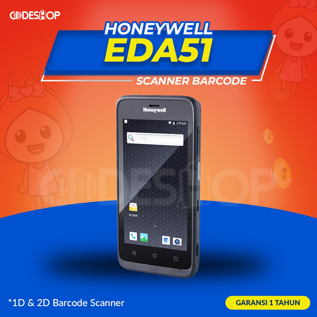 Jual Honeywell EDA 51 Scanner Barcode 2 Dimensi Android NFC | Shopee Indonesia