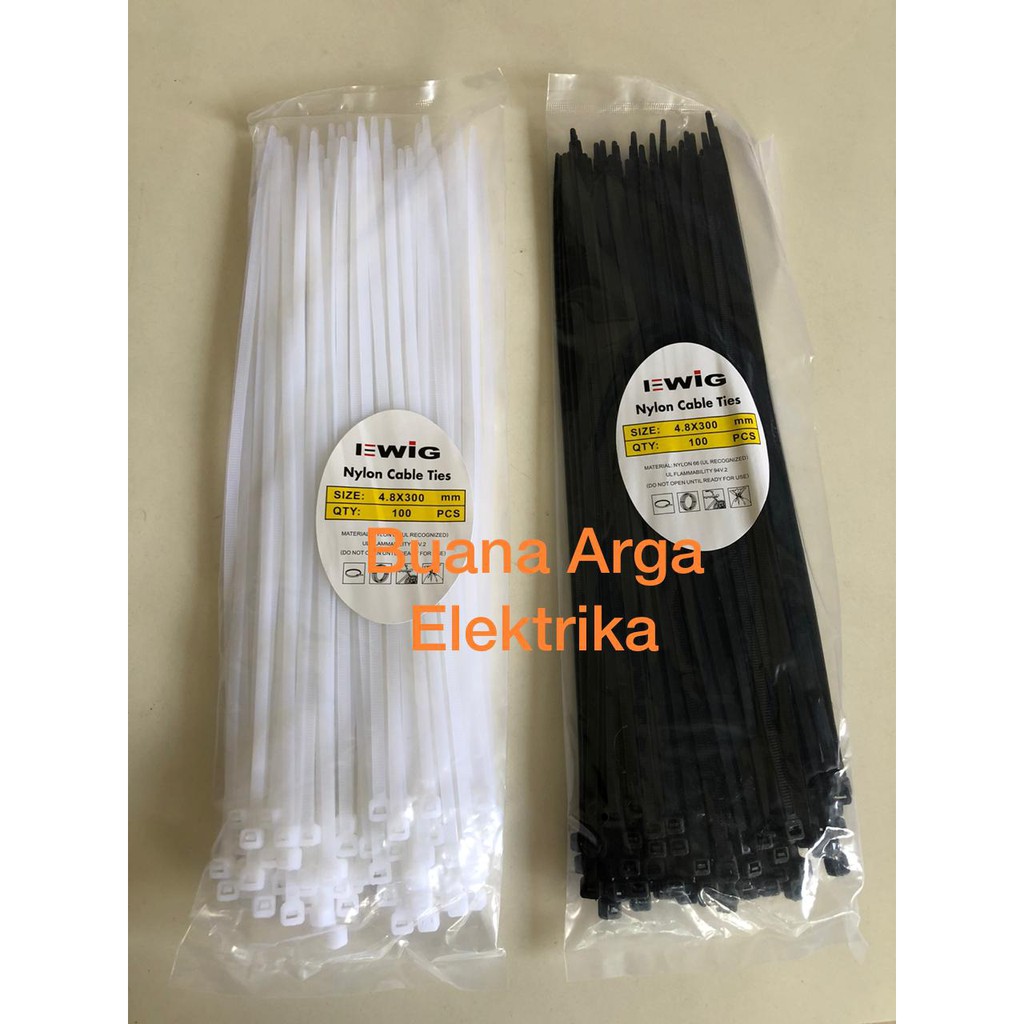 Jual Kabel Ties EWIG 300 x 4,8mm dan 300 x 7,6mm | Cable Tie | Panjang 30cm | Shopee Indonesia
