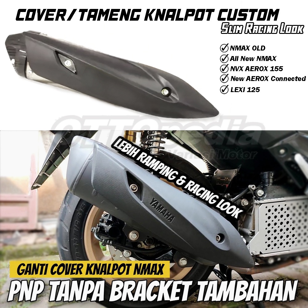 Jual Cover Knalpot NMAX/AEROX Slim Racing Look Model Rob1 Tutup Tameng ...