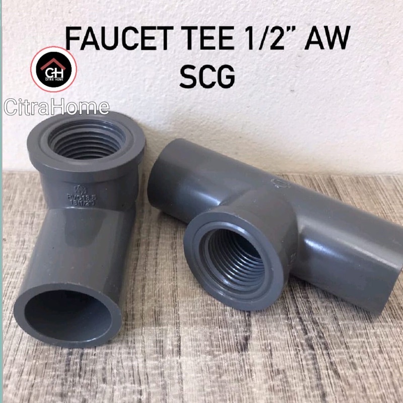 Jual TDD Faucet Tee PVC 1/2” AW SCG | Shopee Indonesia