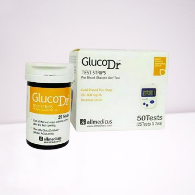 Jual GlucoDr GLUCO DR GLUCOSE ORIGINAL SEGEL 50 Test STRIP | Shopee ...