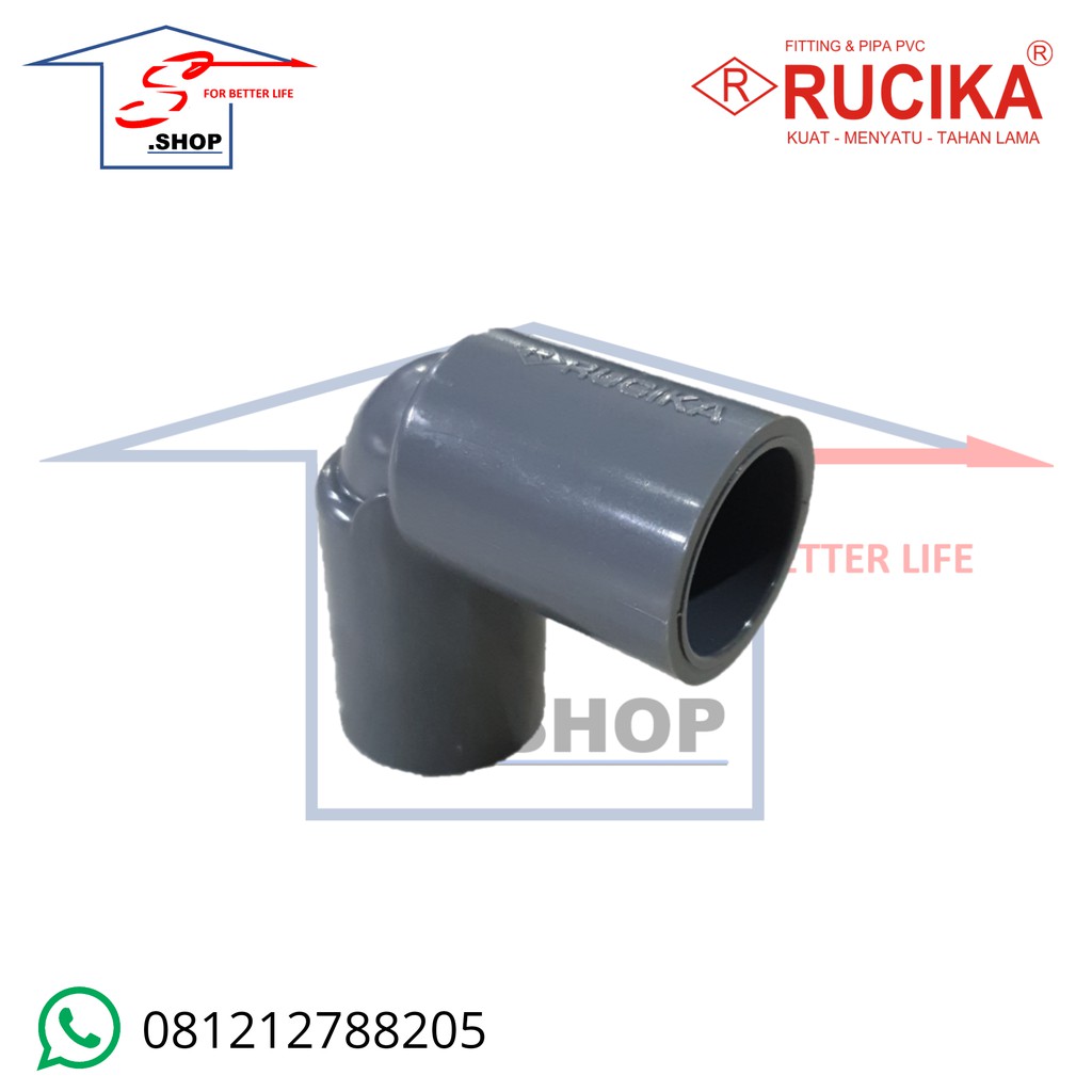 Jual Fitting Pipa PVC Knee Knie AW 2" Elbow AW 2 Inch Rucika | Shopee Indonesia