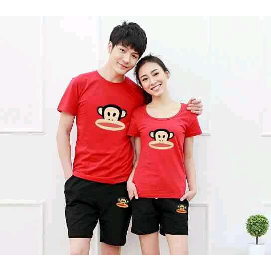 Jual baju setelan pasangan serasi kaos couple karakter lucu monyet ...