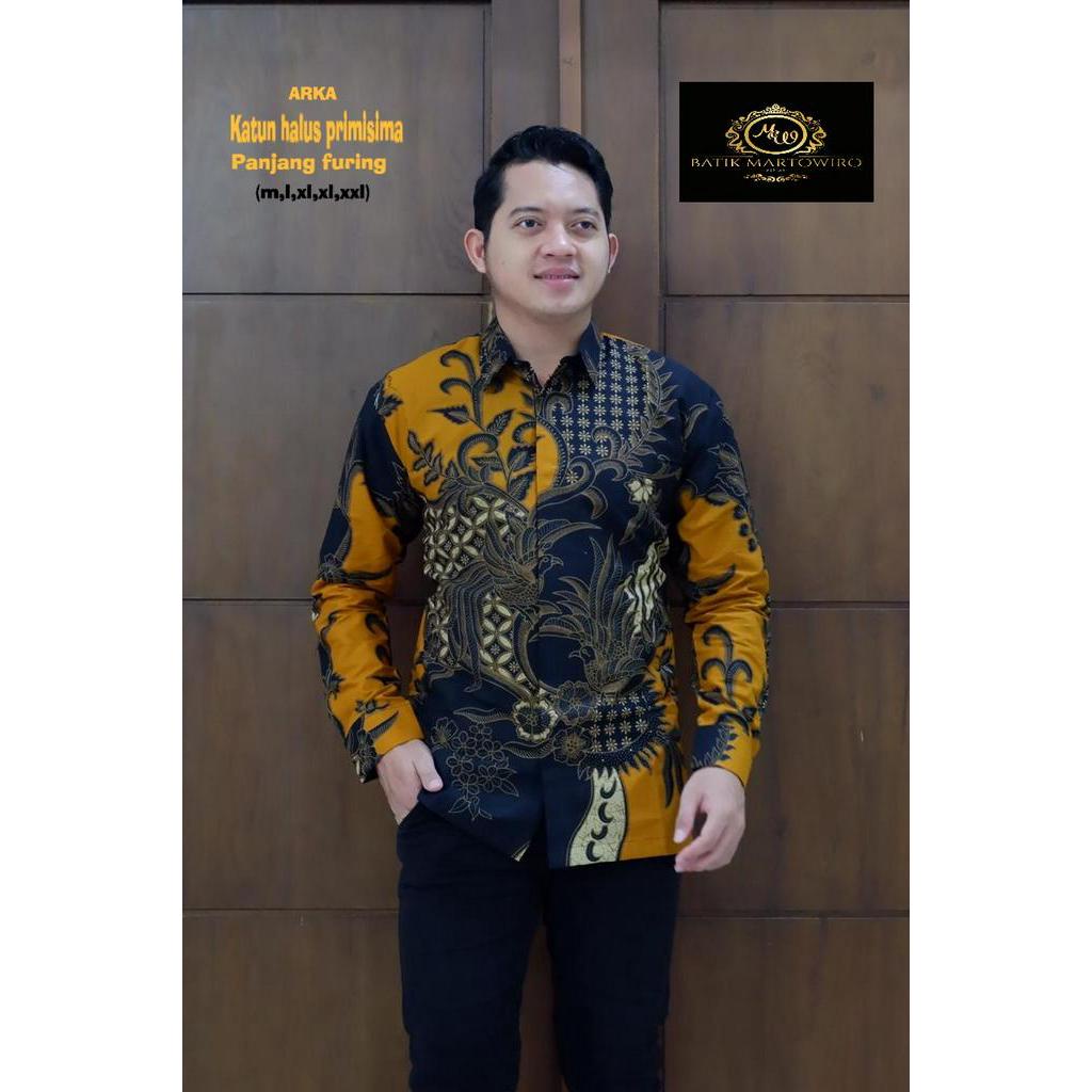 Jual Kemeja Batik Pria Exclusive Warna Kuning Hitam Terbaru Batik ...