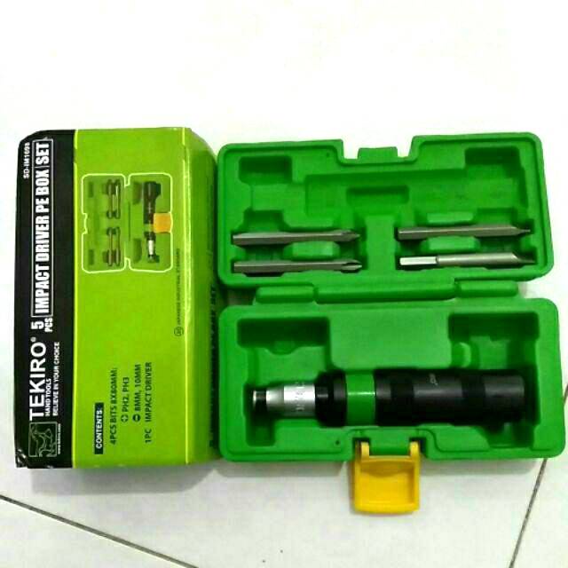 Jual Tekiro IMPACT DRIVER SET 5 PCS PE BOX TEKIRO OBENG KETOK 5 PCS BOX ...