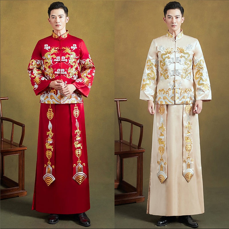 Jual Xiuhe clothes ancient Chinese Hanfu wedding dress groom's clothes ...