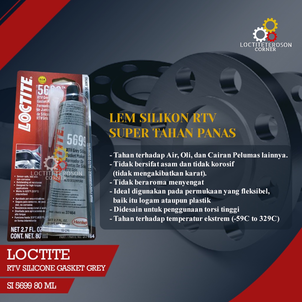 Jual Lem Silikon RTV Tahan Panas LOCTITE SI 5699 RTV SILICONE GASKET ...