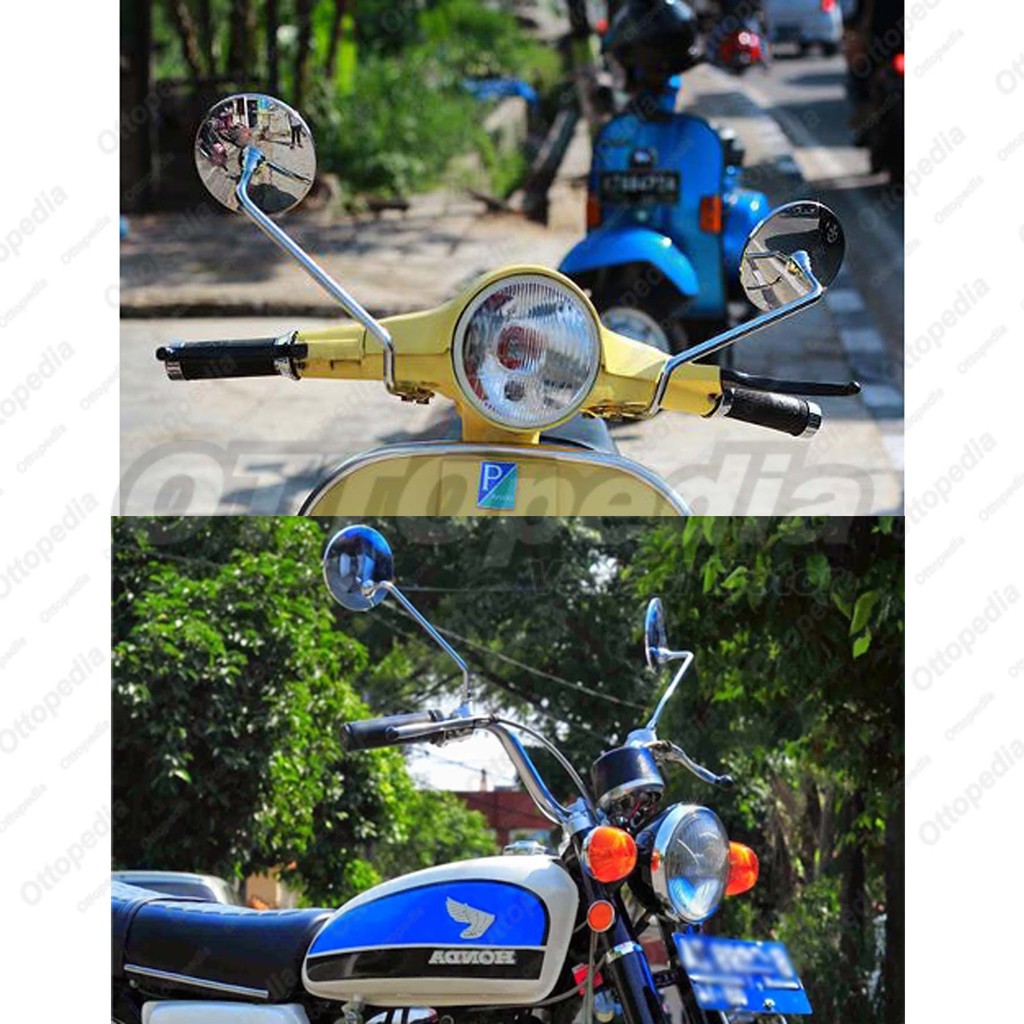 Jual Spion Bulat MODEL Vespa Tiang Panjang Classic Retro Untuk Motor ...