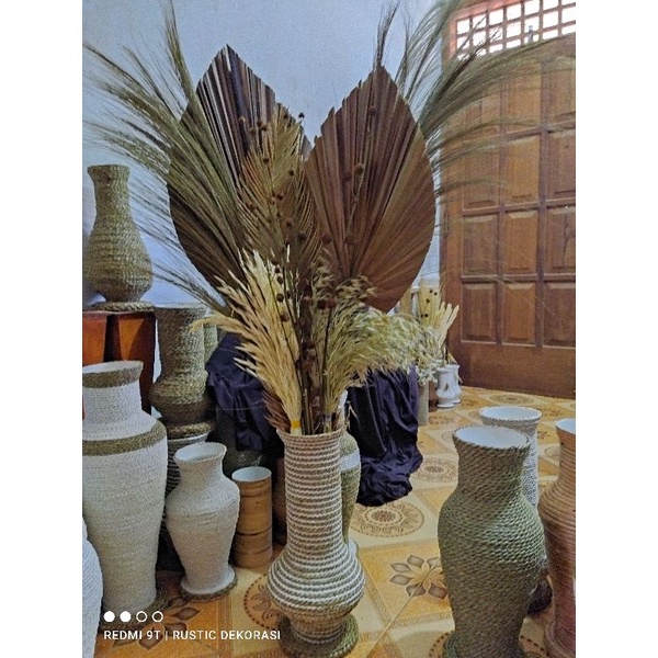 Jual paket daun rustic BUNGA KERING +VAS Tinggi 40cm | COCOK BUAT ...