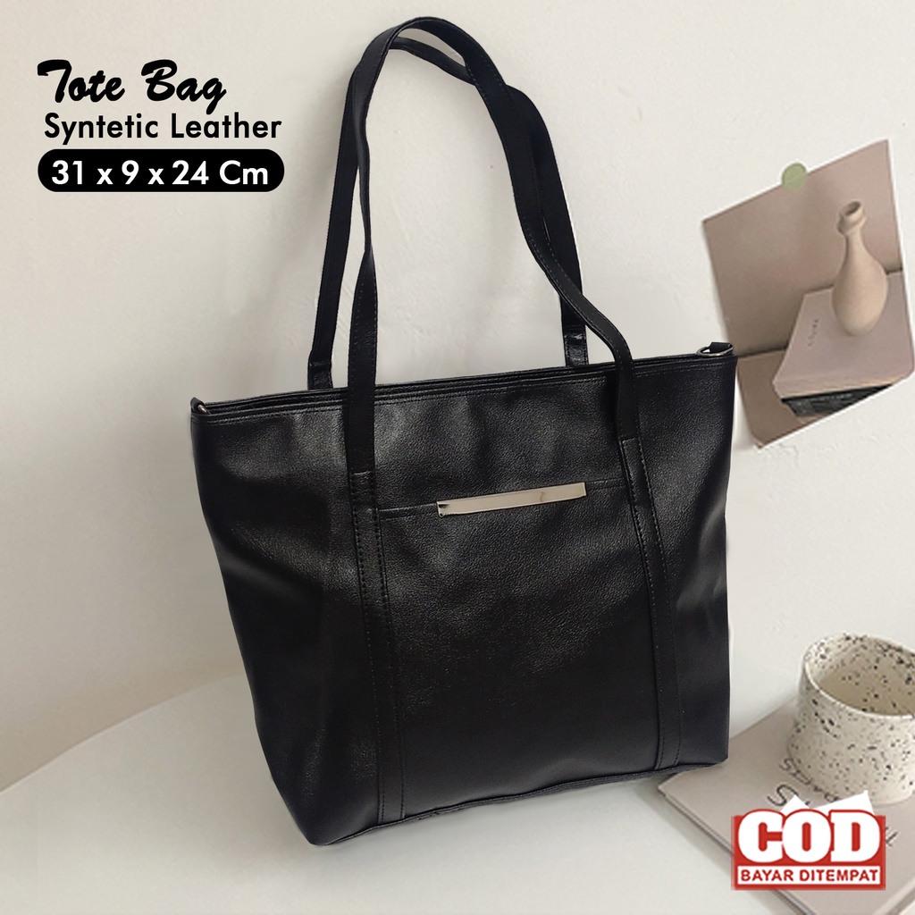 Jual Totebag wanita polos kulit sintetis tas bahu tobag tali panjang shoulder bag cewek tas tote ...
