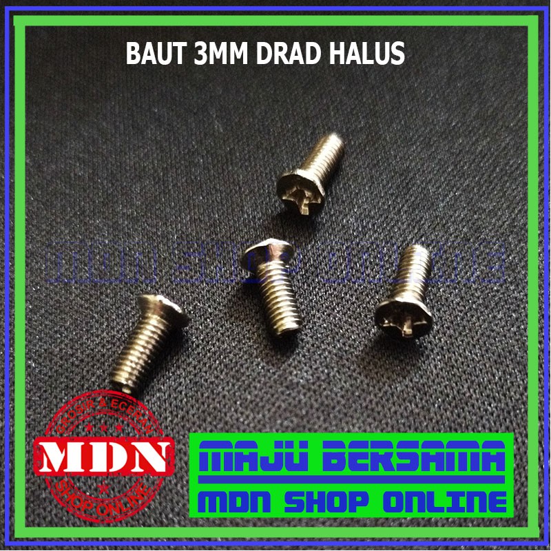Jual Baut 3mm drat halus ukuran 3 x 8mm | Shopee Indonesia