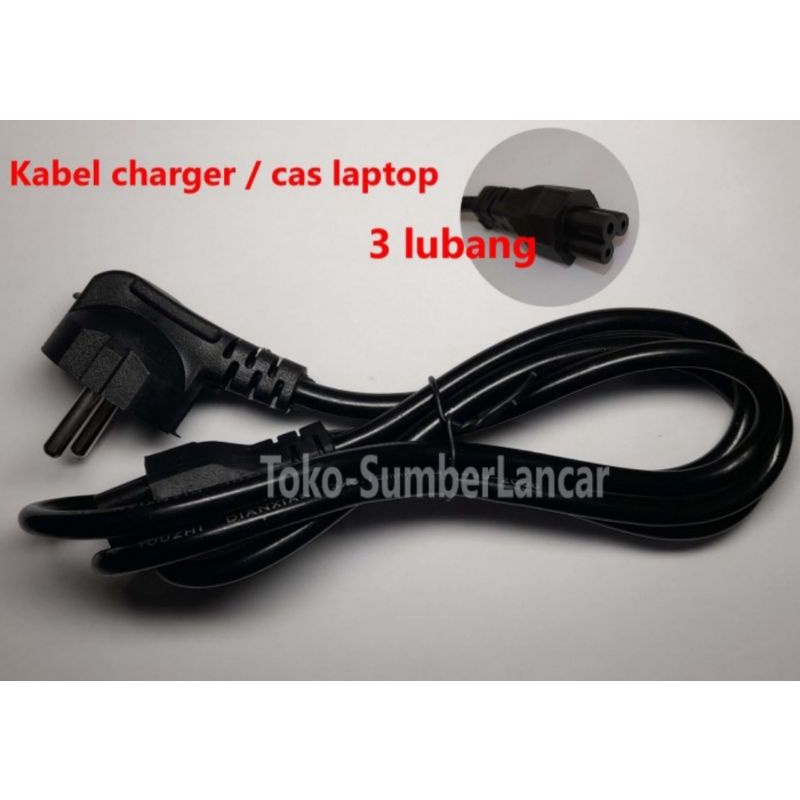 Jual KABEL POWER LAPTOP CAS ADAPTOR 3 LUBANG | Shopee Indonesia