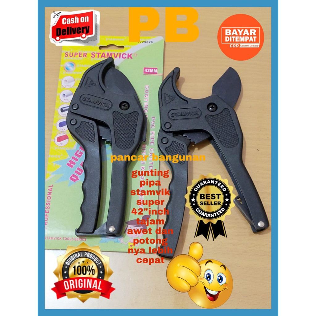 Jual GUNTING PIPA HITAM SUPER STAMVICK 42MM - GUNTING PIPA PVC HITAM ...
