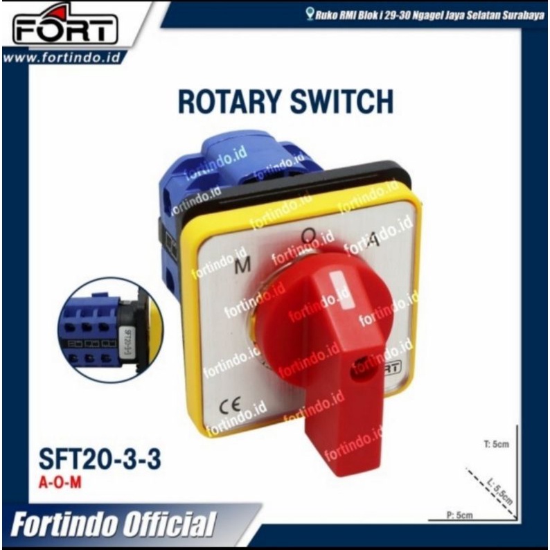 Jual Selector Switch/Rotary Switch SFT20-3-3 (Auto-Off-Manual) 3P SA16 ...