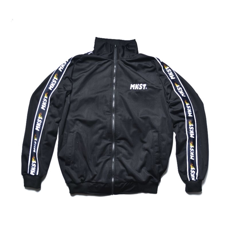Jual Mnst | Jacket Tracktop | Black | Lighting Fire | Shopee Indonesia