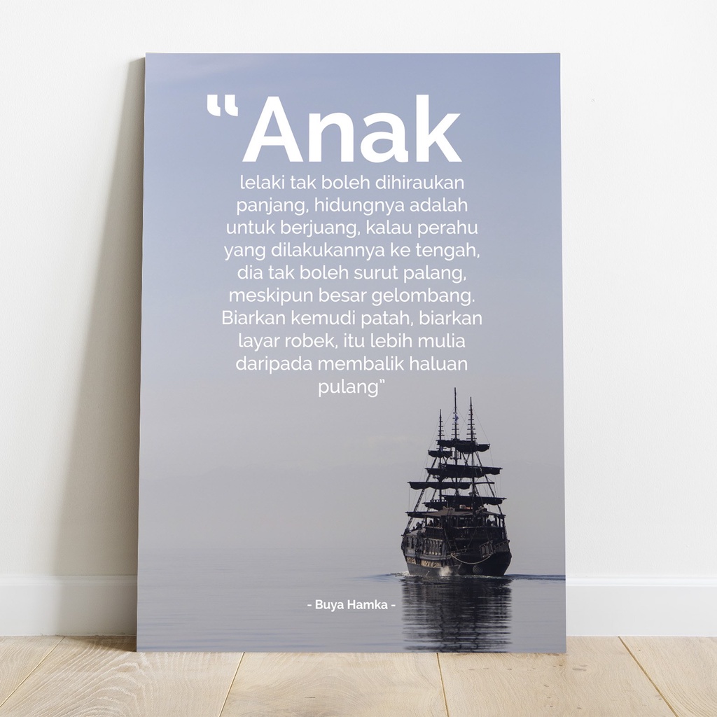 Jual Poster Quote Buya Hamka Anak Lelaki Tak Boleh Dihiraukan Panjang ...