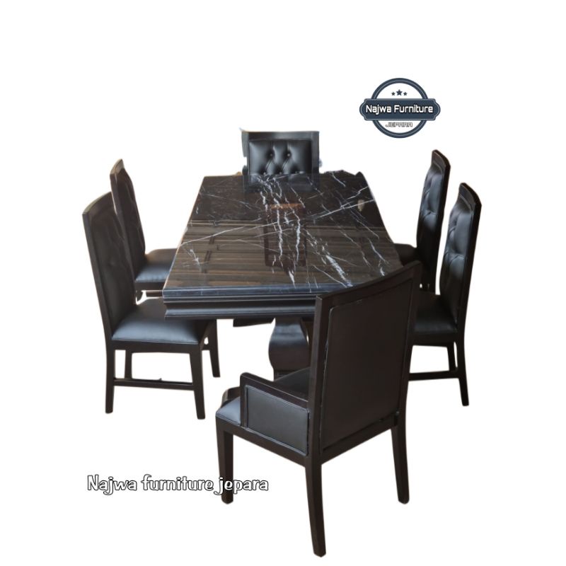 Jual SET MEJA MAKAN MEEAH TOP TABLE GRANIT MARMER CARARA K6 BEST QUALY ...