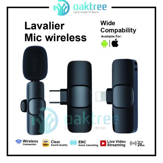 Jual Mic Wireless HP Vlog Youtuber Portable Microphone Mic Clip On Wireless | Shopee Indonesia