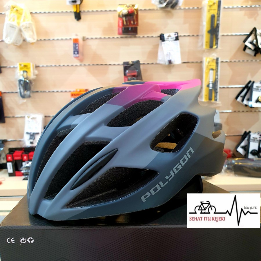 Jual HELM SEPEDA POLYGON RUSTLE MATT PINK (ADJUSTABLE) - MAKE YOUR ...