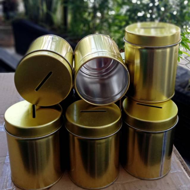 Jual Celengan Kaleng Gold Polos ukuran 10*7,5cm | Shopee Indonesia