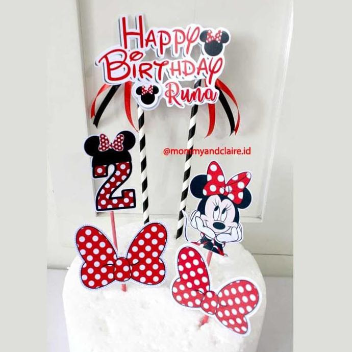 Jual CAKE TOPPER MINNIE MOUSE RED/HIASAN KUE MINNIE MOUSE RED/CAKE ...