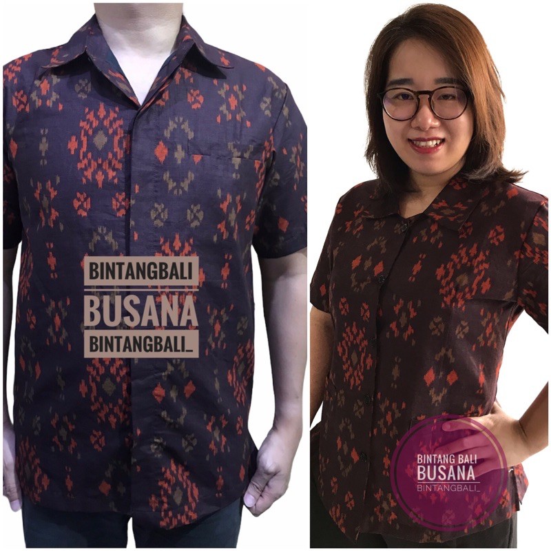Jual Kemeja Endek Couple | Kemeja Couple Endek Bali | Kemeja Couple ...