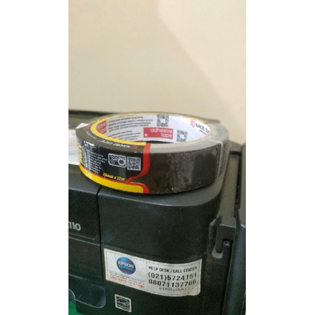 Jual lakban hitam kecil / lakban hitam 1 inch / lakban jilid hitam ...