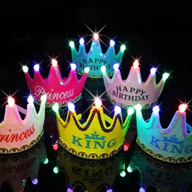 Jual TOPI PESTA LED ULANG TAHUN KING QUEEN PRINCESS | Shopee Indonesia