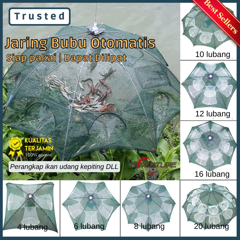 Jual Jaring Bubu Otomatis lipat Siap pakai / Perangkap ikan / Bubu ikan / Jaring Ikan udang ...