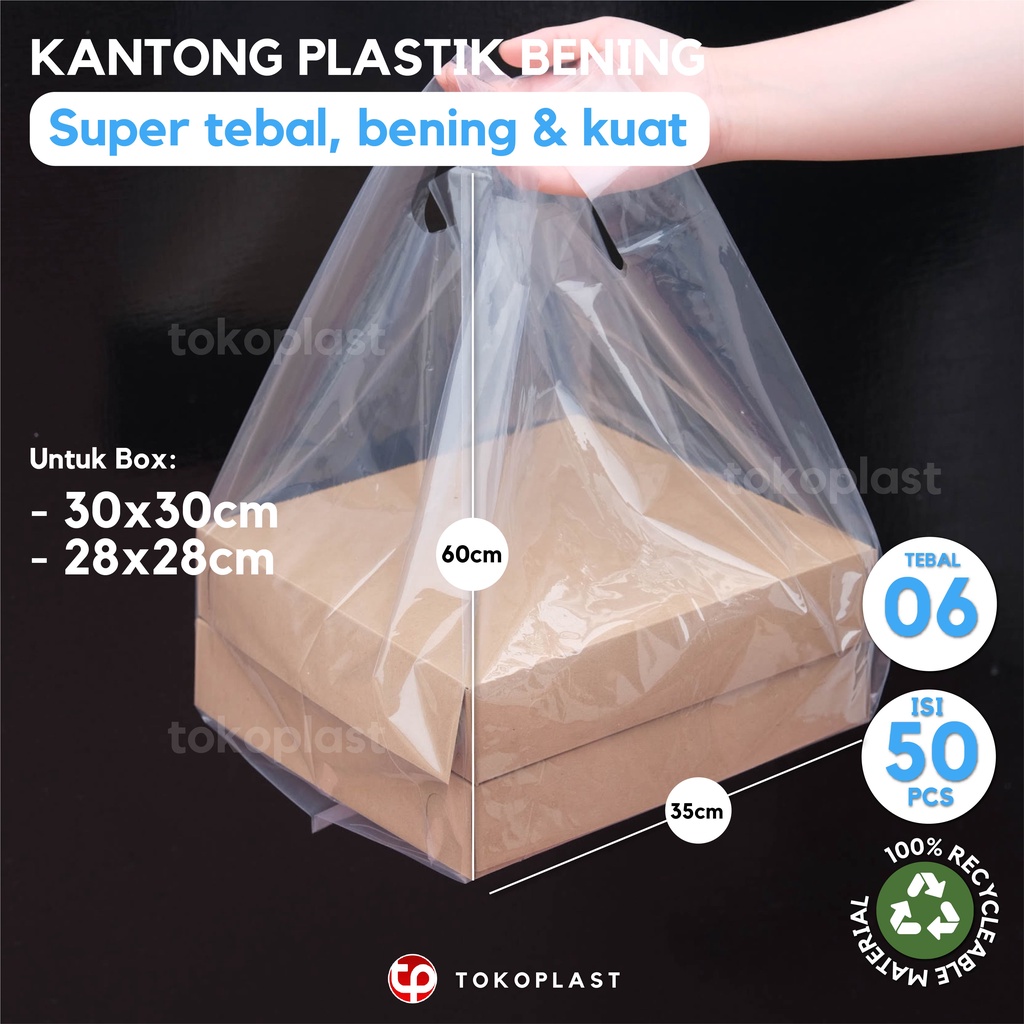 Jual KRESEK BENING KANTONG PLASTIK TRANSPARAN PE TEBAL BOX 28X28 30X30 ...