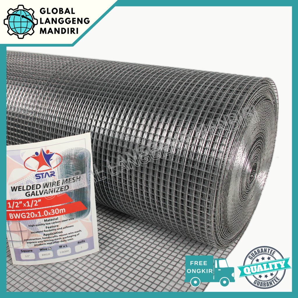 Jual KAWAT RAM GALVANIS 1/2"X1/2"X0.9MMX1M / KAWAT LOKET 12MM BWG 20 ...