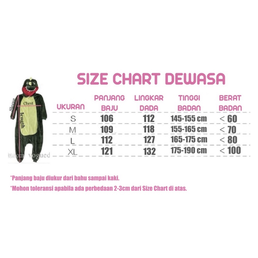 Jual LOTSO ONESIE BAJU TIDUR KOSTUM DASTER PIYAMA KIGURUMI | Shopee ...