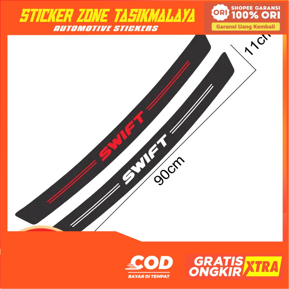 Jual stiker mobil ST suzuki swift stiker carbon pengaman bemper ...