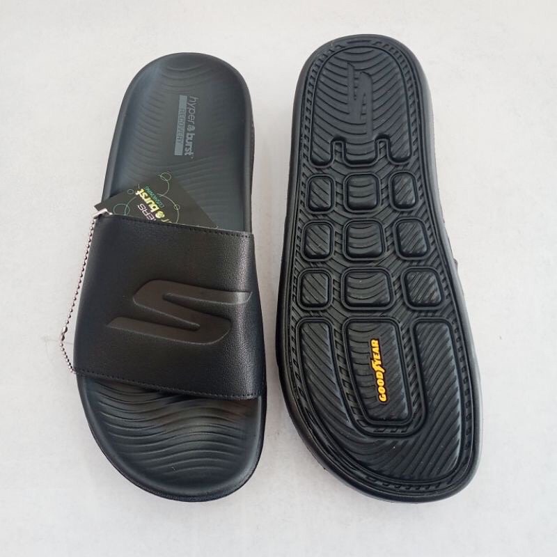 Jual SALE SANDAL SKECHERS HYPER BURST SLIDE BLACK | Shopee Indonesia