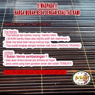 Jual Krey,Tirai,kre,krei Bambu hitam/wulung asli kulit Uk. L.50cmxT.200cm sudah di vernis ...