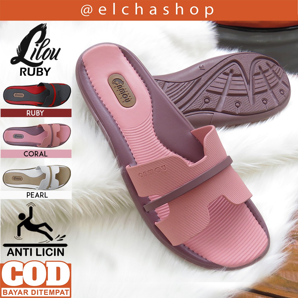 Jual CAMOU LILOU CORAL - SANDAL SELOP PEREMPUAN REMAJA KEKINIAN WARNA ...