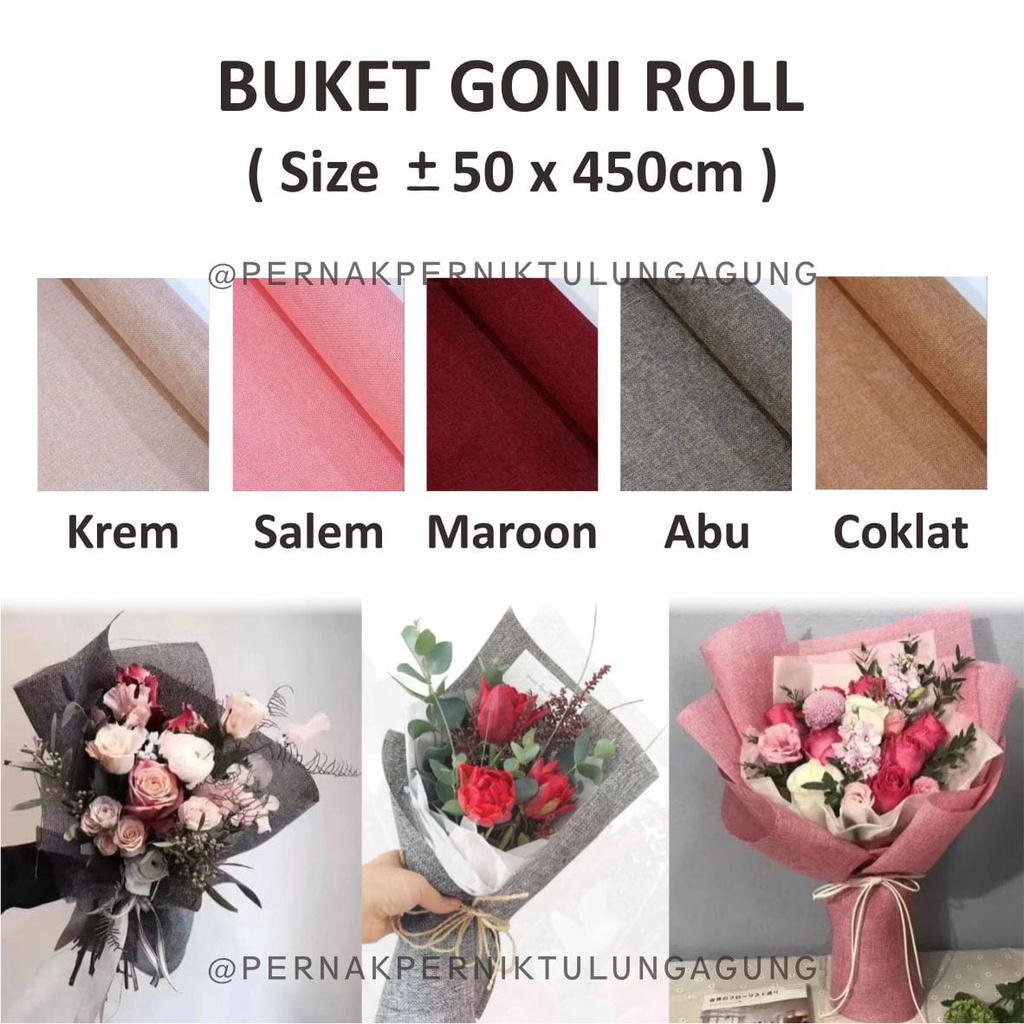Jual Buket Goni Roll - Warna Salem, Maroon, Abu, Coklat, Krem - Kertas ...