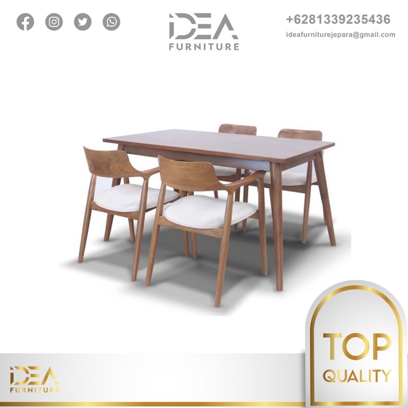 Jual Meja Makan Minimalis Modern Meja Makan Kayu Jati 4 Kursi Meja Makan Cafe Modern Minimalis ...